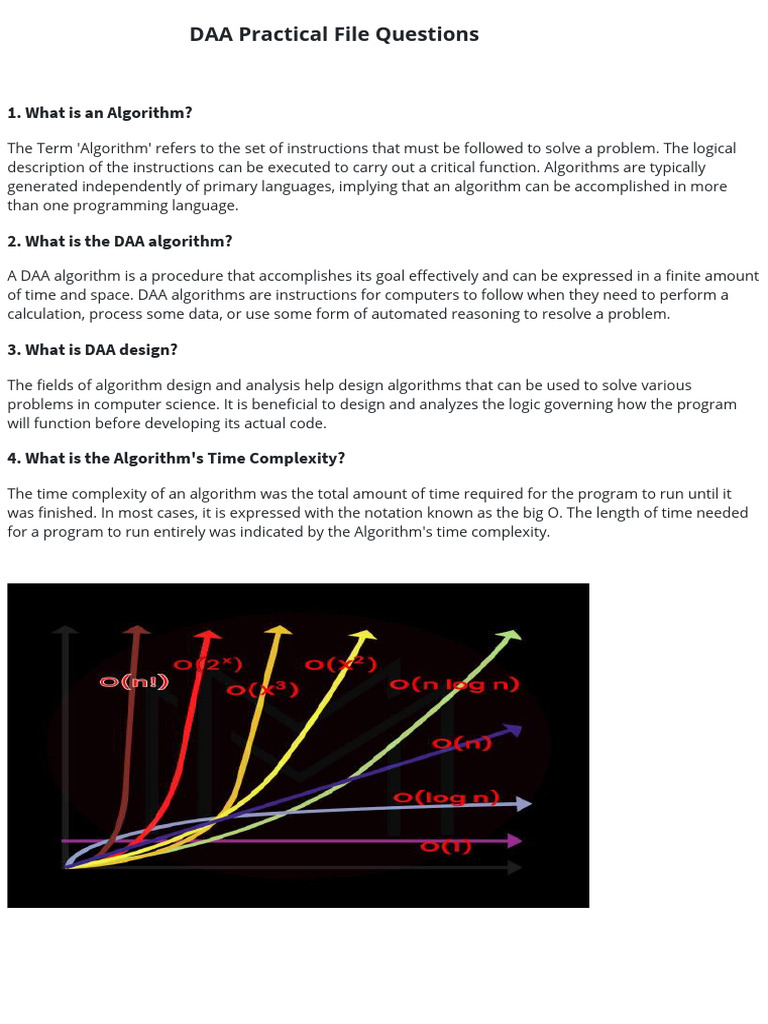 DAA Practical File Questions | PDF | Algorithms | Mathematical Logic DAA Practical File Questions | PDF | Algorithms | Mathematical Logic