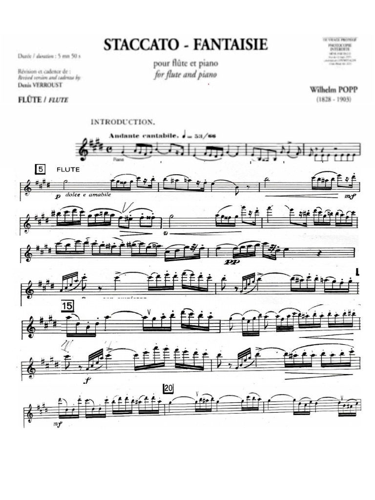 Popp Wilhelm Staccato-Fantaisie FL | PDF