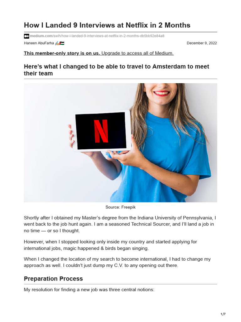 How I Landed 9 Interviews at Netflix in 2 Months | PDF | Recruitment