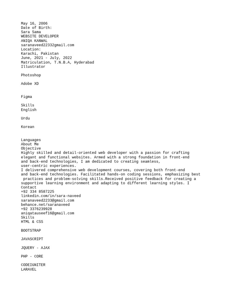 CV | PDF | Web Development | Graphic Design