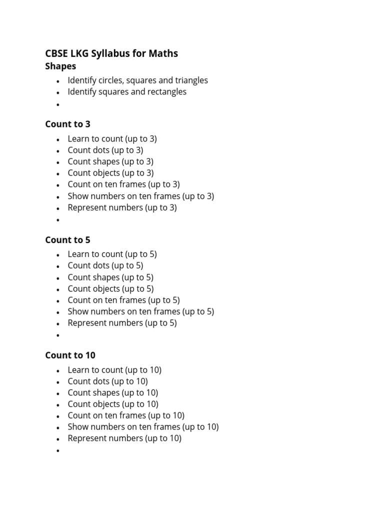 LKG Maths | PDF