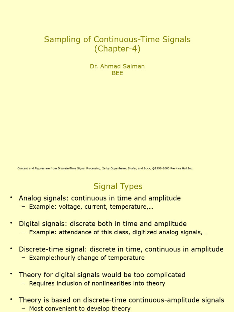DSP5 | PDF | Sampling (Signal Processing) | Discrete Time And Continuous Time