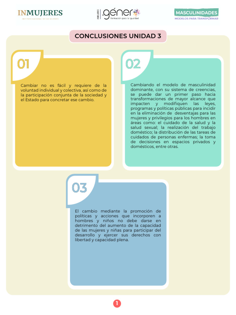INF3 Conclusiones | PDF | Masculinidad | Educación en artes liberales
