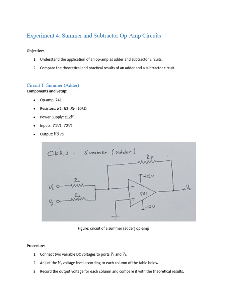Experiment 4 Applied Electronics | PDF | Operational Amplifier ...