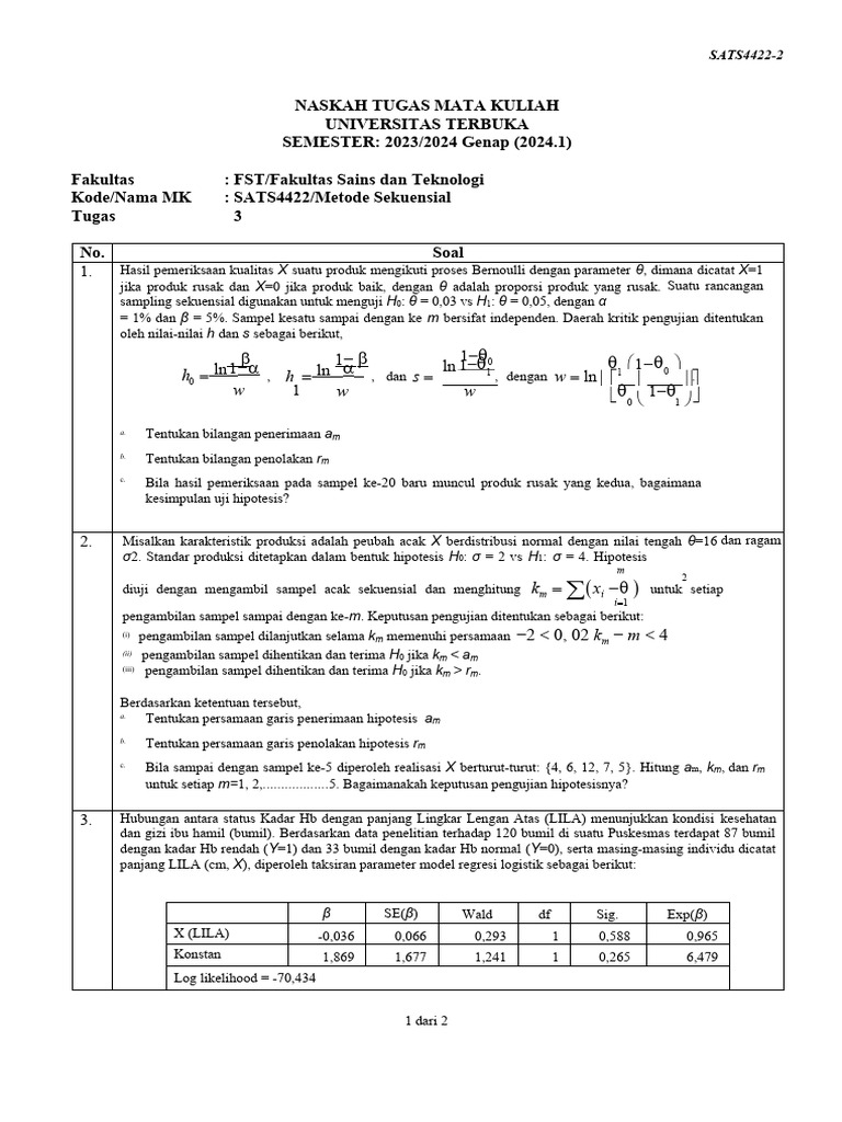 Jawaban Soal Sats4422 Tmk3 2 | PDF