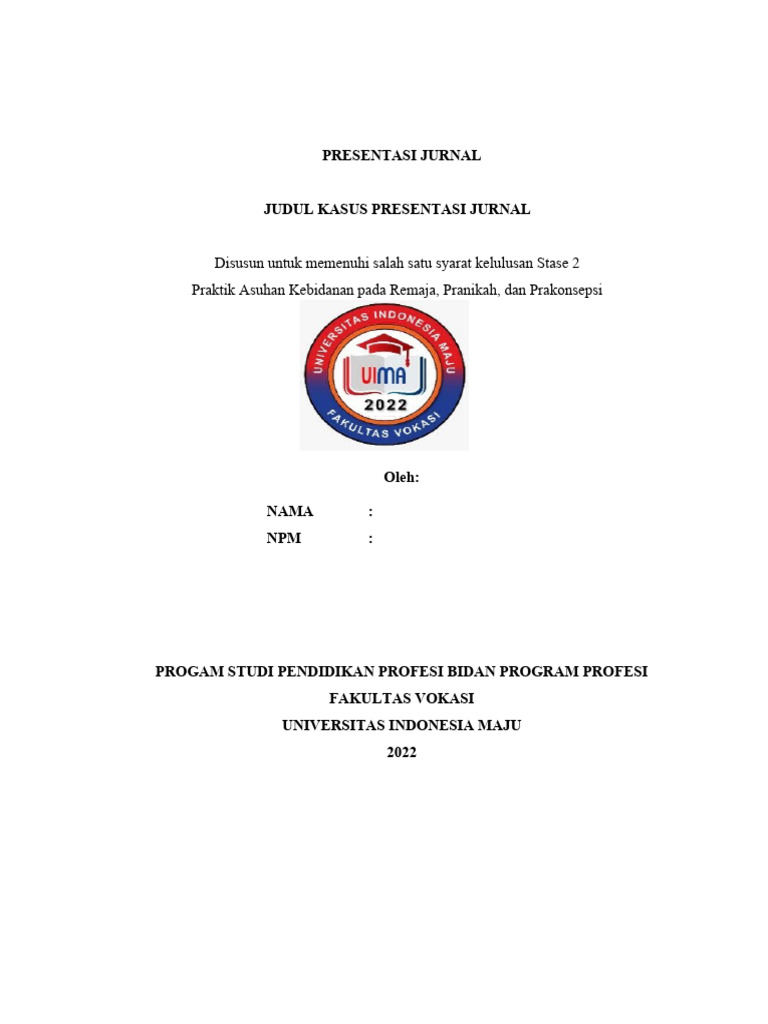 Presentasi Jurnal - Uima | PDF