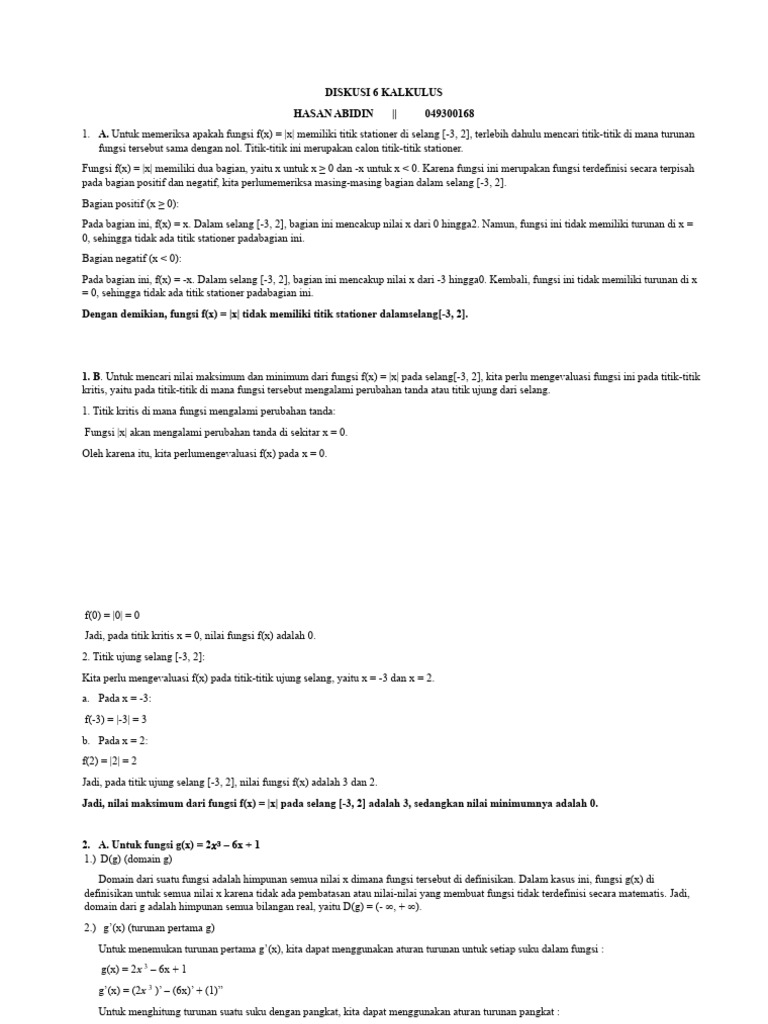 Diskusi 6 Kalkulus | PDF | Sains & Matematika | Komputer