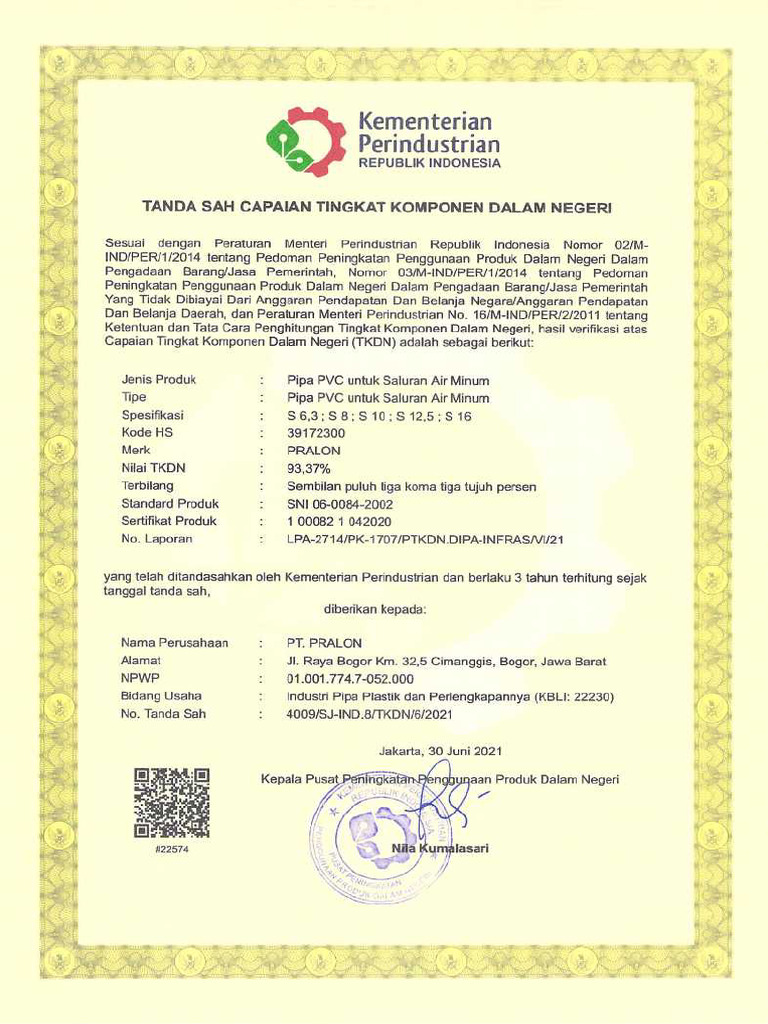 3.d. TKDN Pralon Pipa PVC | PDF