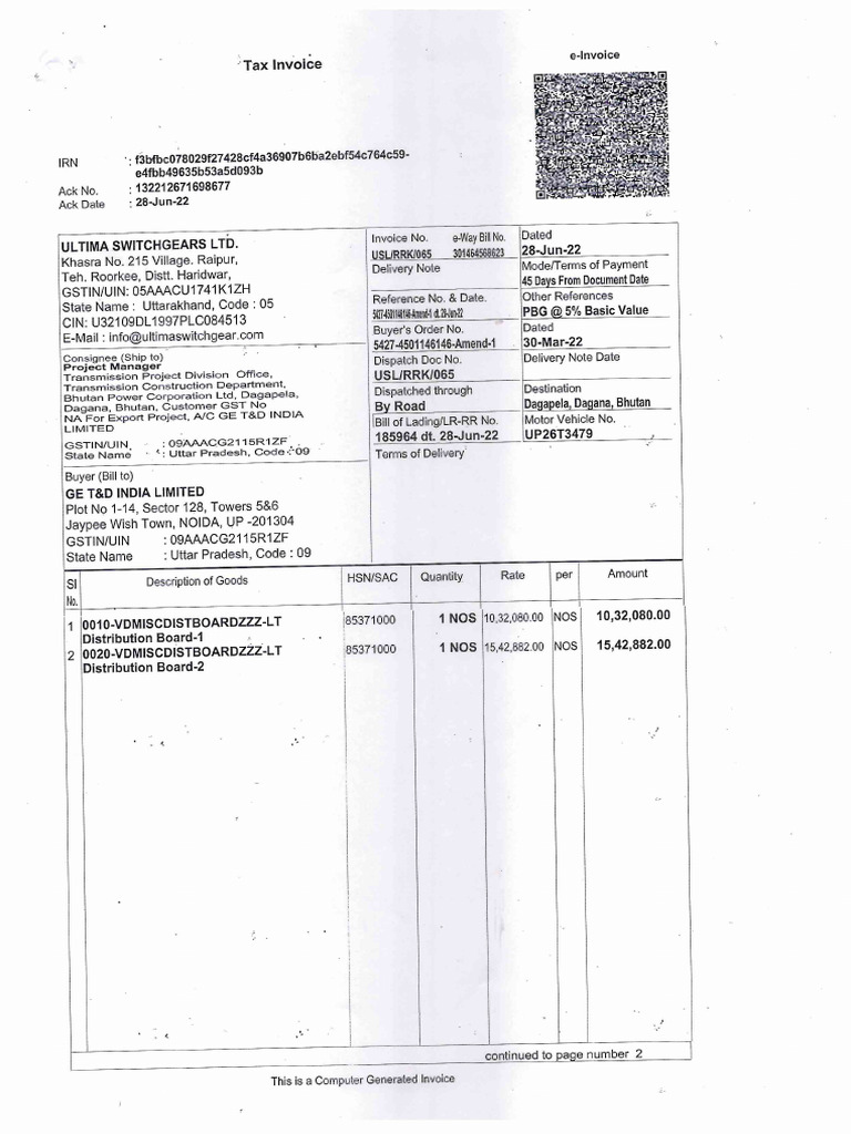 GST Invoice No-65 | PDF