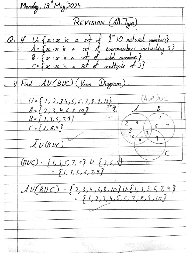 Revision Work (Mathematics) | PDF