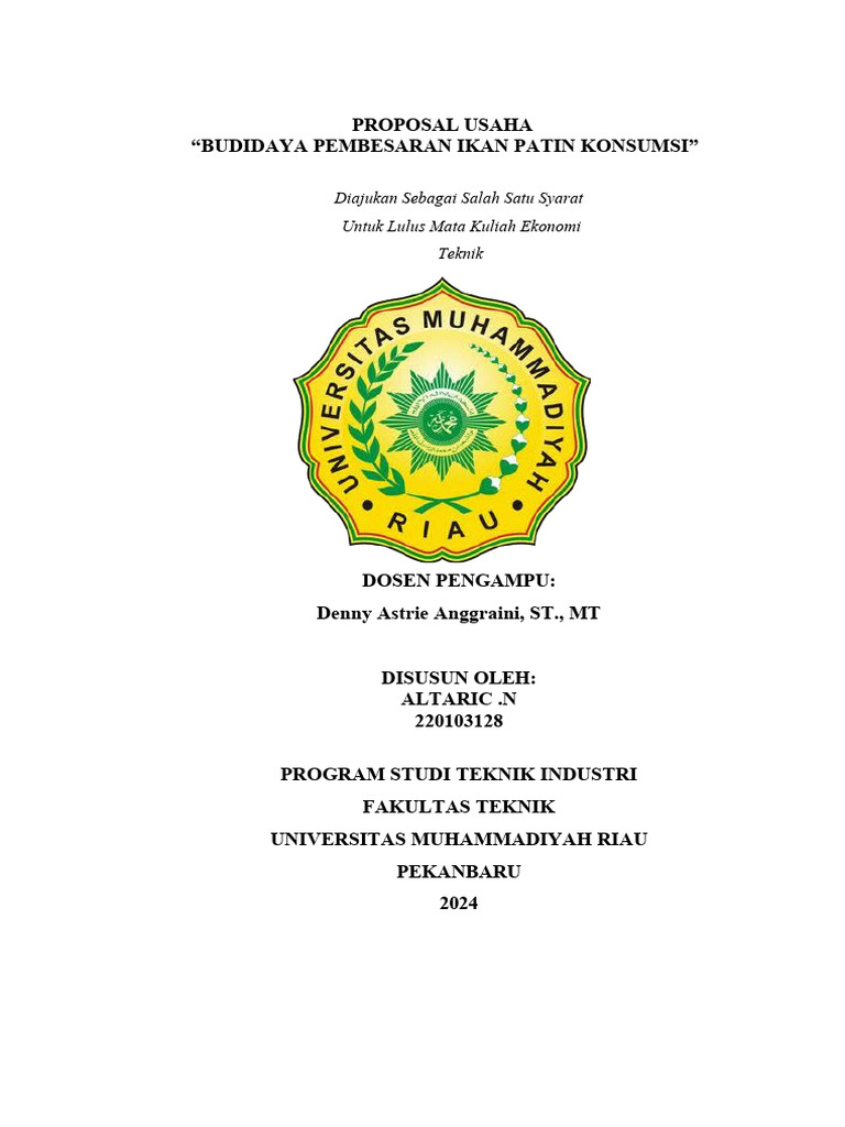 Proposal - Uas Ekotek | PDF | Bisnis | Kesehatan Holistik