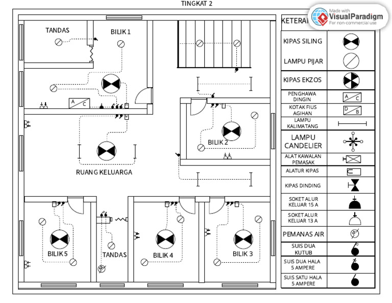 Pelan Pendawaian Tingkat 2 | PDF