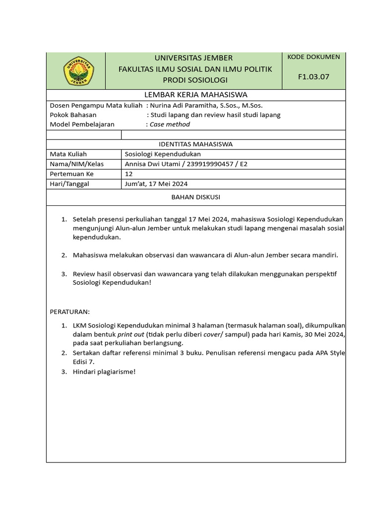 Annisa Dwi Utami | PDF | Ilmu Sosial | Sains & Matematika
