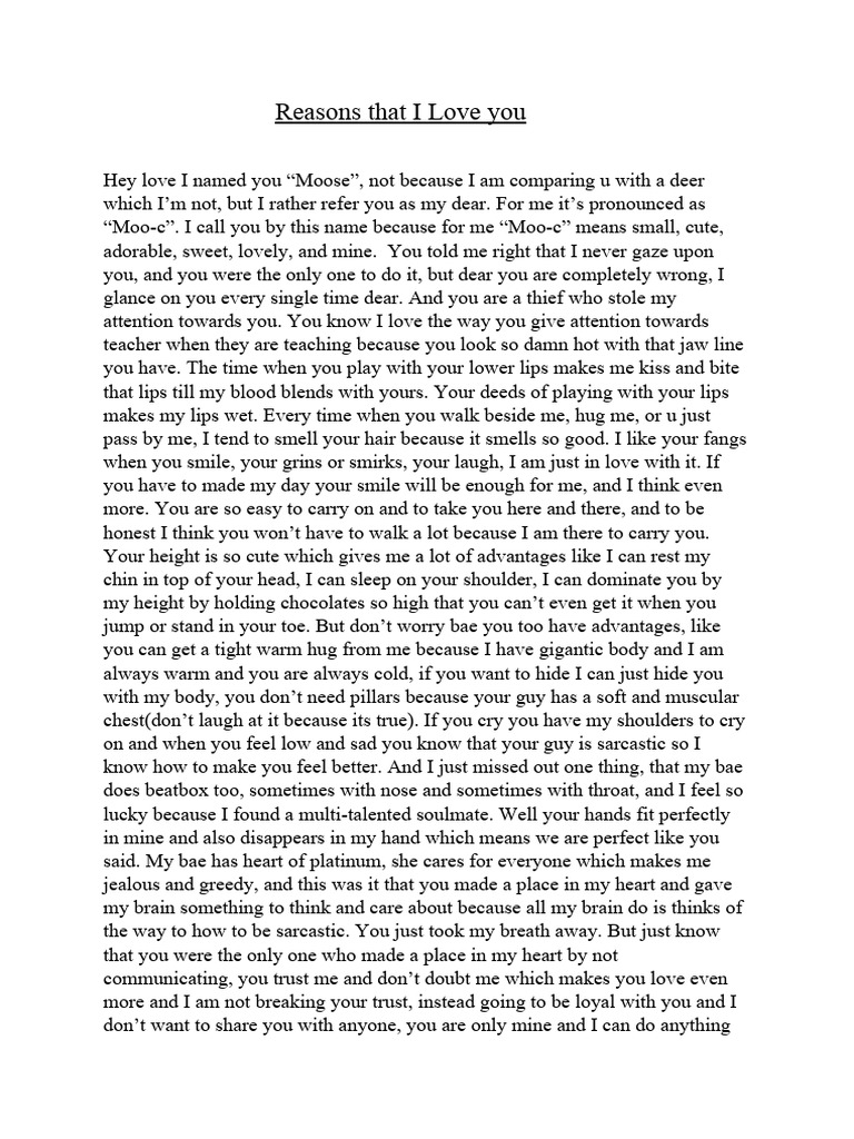 Reasons That I Love You | PDF