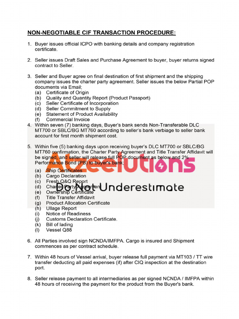 CIF Procedures | PDF