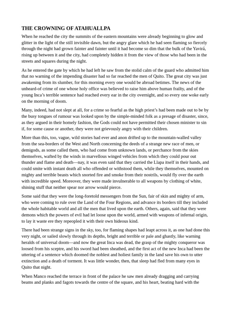 The Crowning of Atahuallpa | PDF | Inca Empire