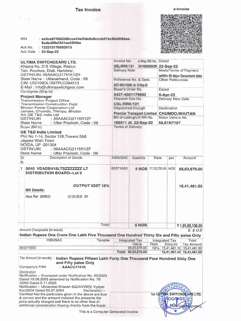 GST Invoice No-121 | PDF