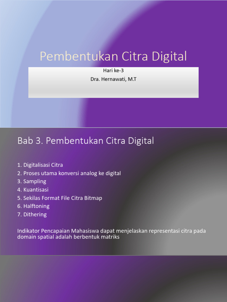 Hari 3 - Pembentukan Citra Digital - 1 | PDF