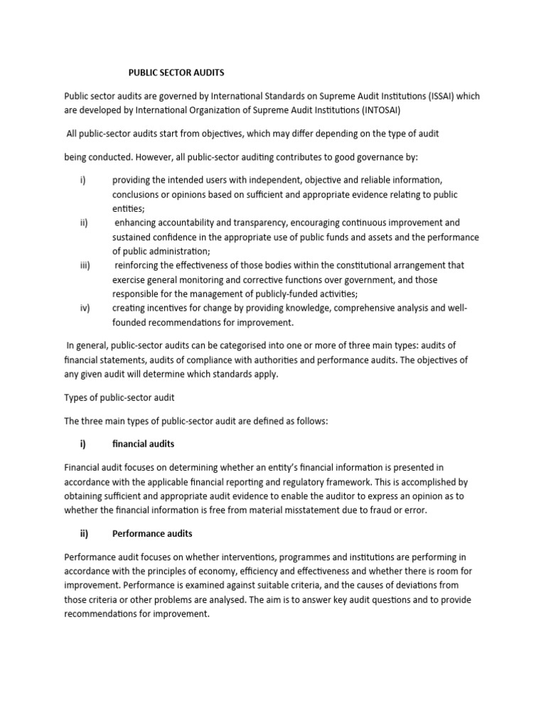 Public Sector Audits | PDF | Audit | Financial Audit