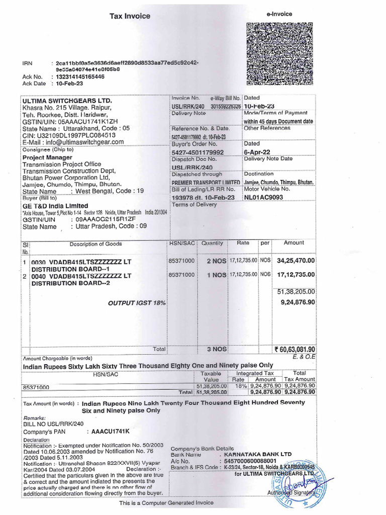 GST Invoice No-240 | PDF