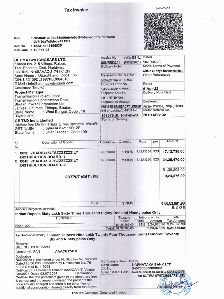 GST INVOICE NO-241 UPDATED | PDF