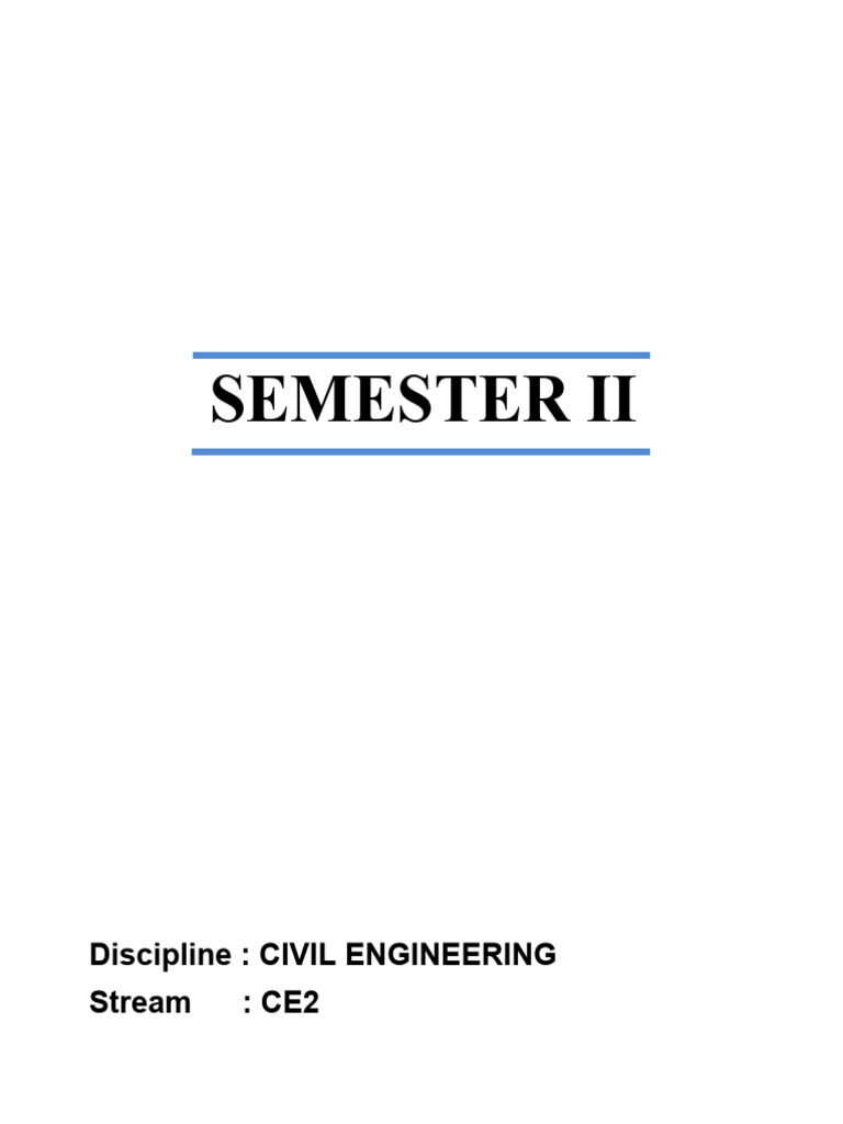 Semester Ii: Discipline: CIVIL ENGINEERING Stream: CE2 | Download Free ...