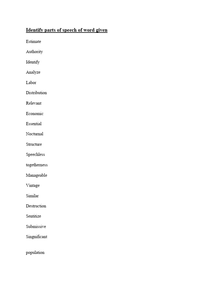 Parts of Speech Identification Guide | PDF | Science & Mathematics