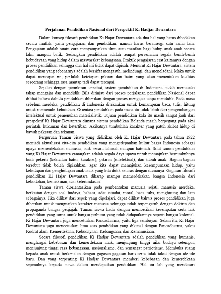 Filosofi Pendidikan Ki Hajar Dewantara | PDF
