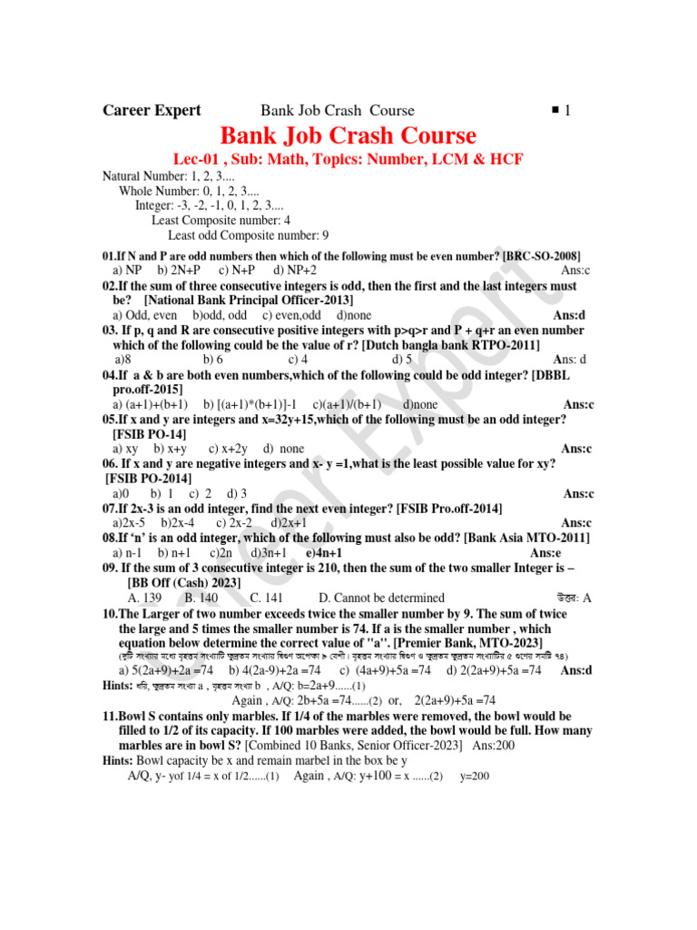 01.number, Fraction, LCM & HCF | PDF | Prime Number | Discrete Mathematics