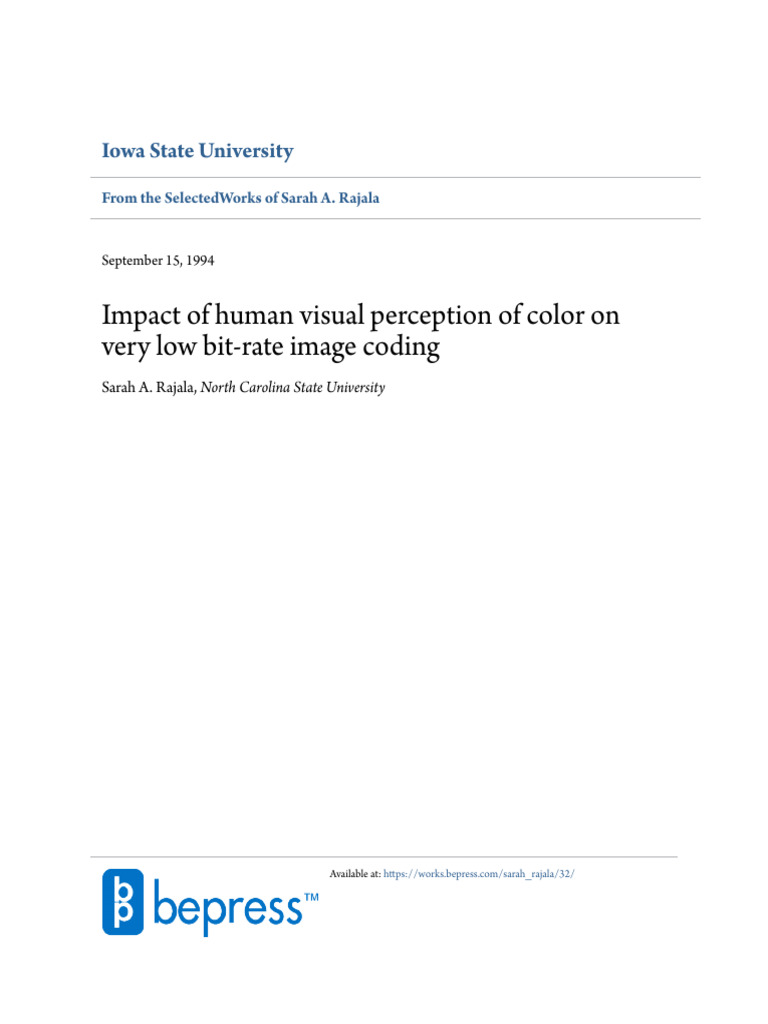 Color Perception in Low Bit-Rate Coding | PDF | Contrast (Vision) | Color