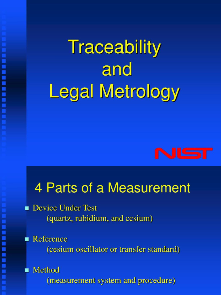 Traceability and Legal Metrology | PDF