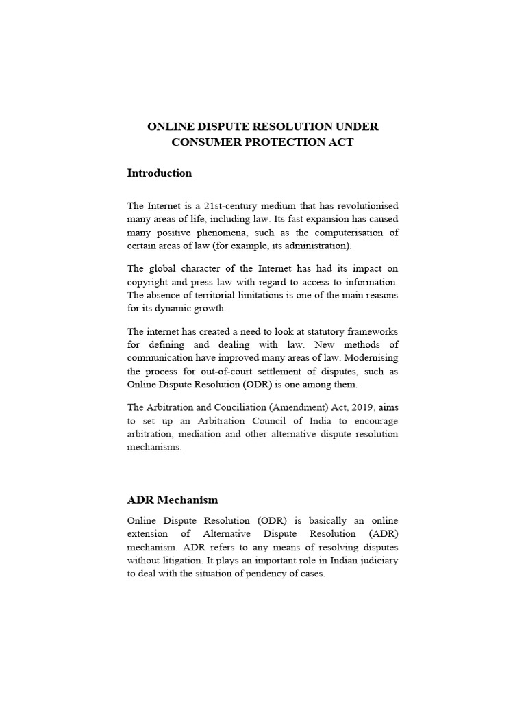 Online Dispute Resolution | PDF | Alternative Dispute Resolution | Mediation