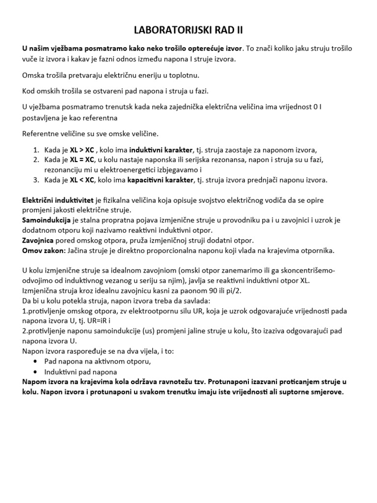 Laboratorijski rad II | PDF