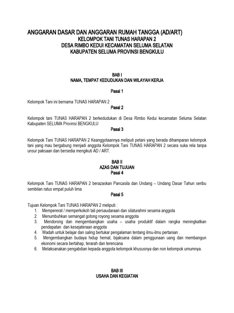 Contoh Ad Art Kelompok Tani | PDF