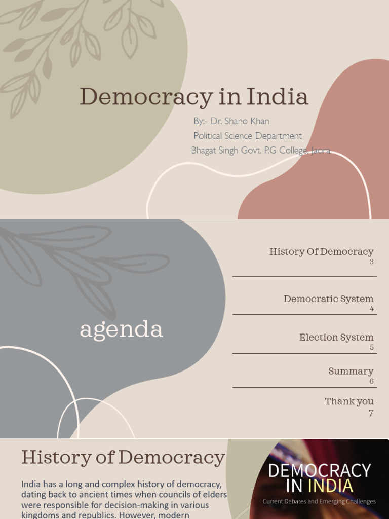 India's Democracy: History & System | PDF | Elections | Democracy