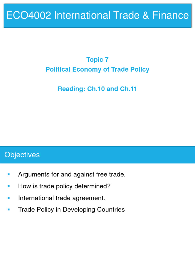 Political Economy of Trade Policy Analysis | PDF | Free Trade | Tariff