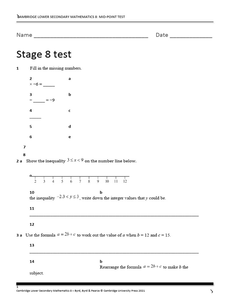 Revision Wsheet Y8 | Download Free PDF | Area | Elementary Geometry