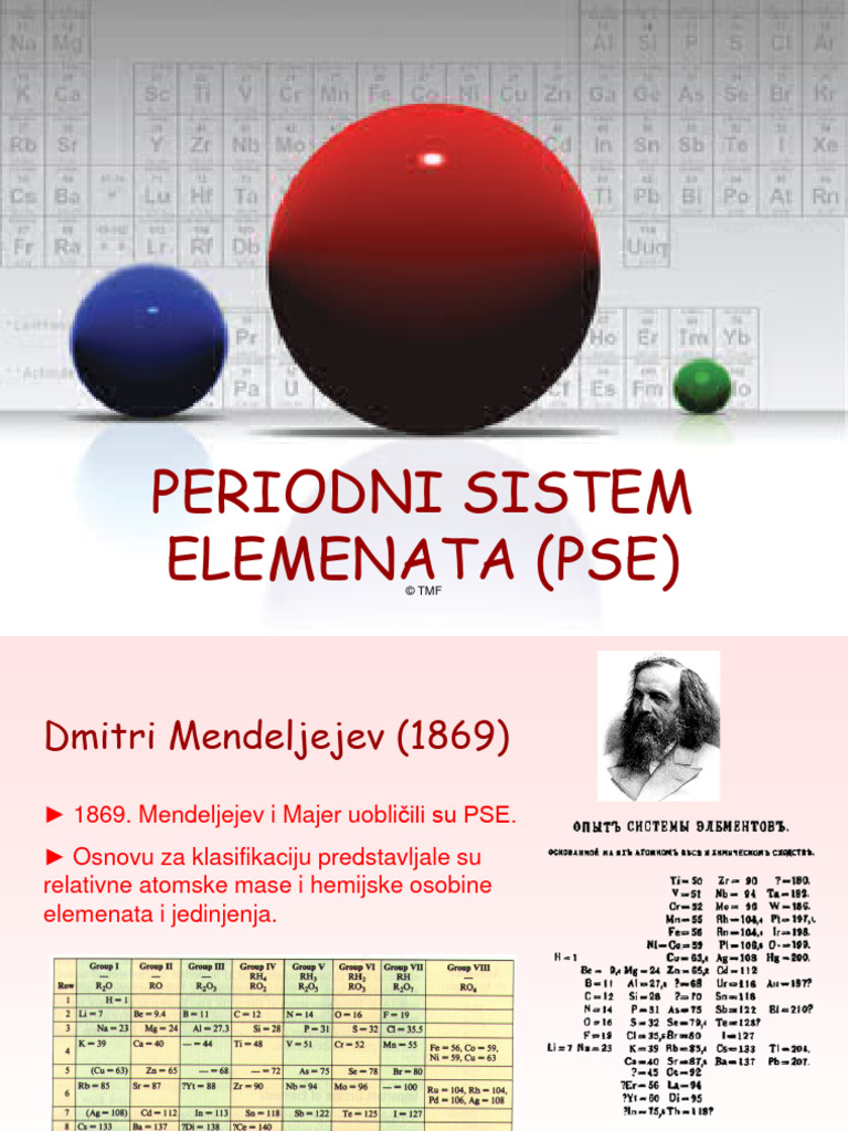 PSE - Periodni Sistem Elemenata | PDF