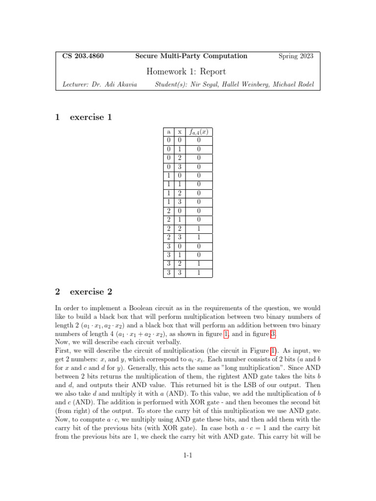 HW1 电路 | PDF | Bit | Computer Engineering