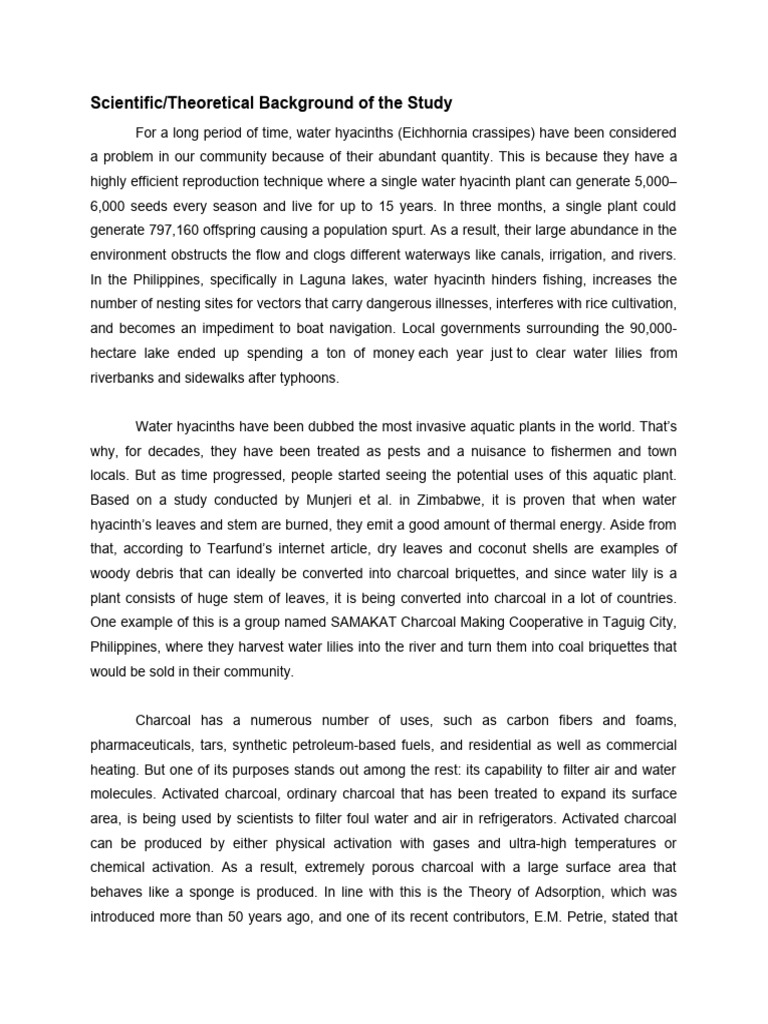 Background and Theoretical Framwork | PDF | Adsorption | Charcoal