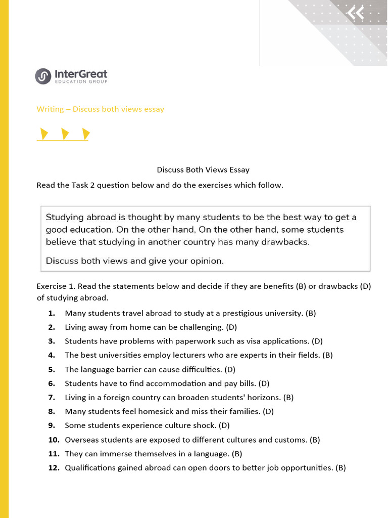 Writing - Task 2 - Discuss Both Views WS | PDF | Cognition | Human ...