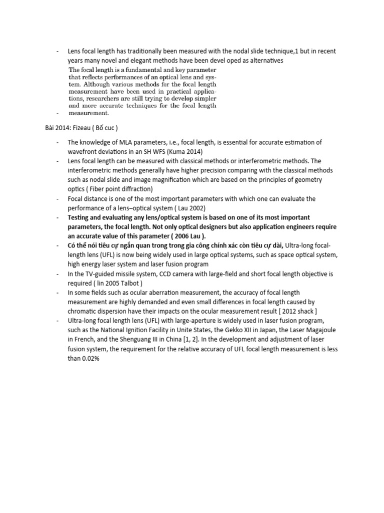 Lens Focal Length Has Traditionally Been Measured With The Nodal Slide Technique | PDF ...