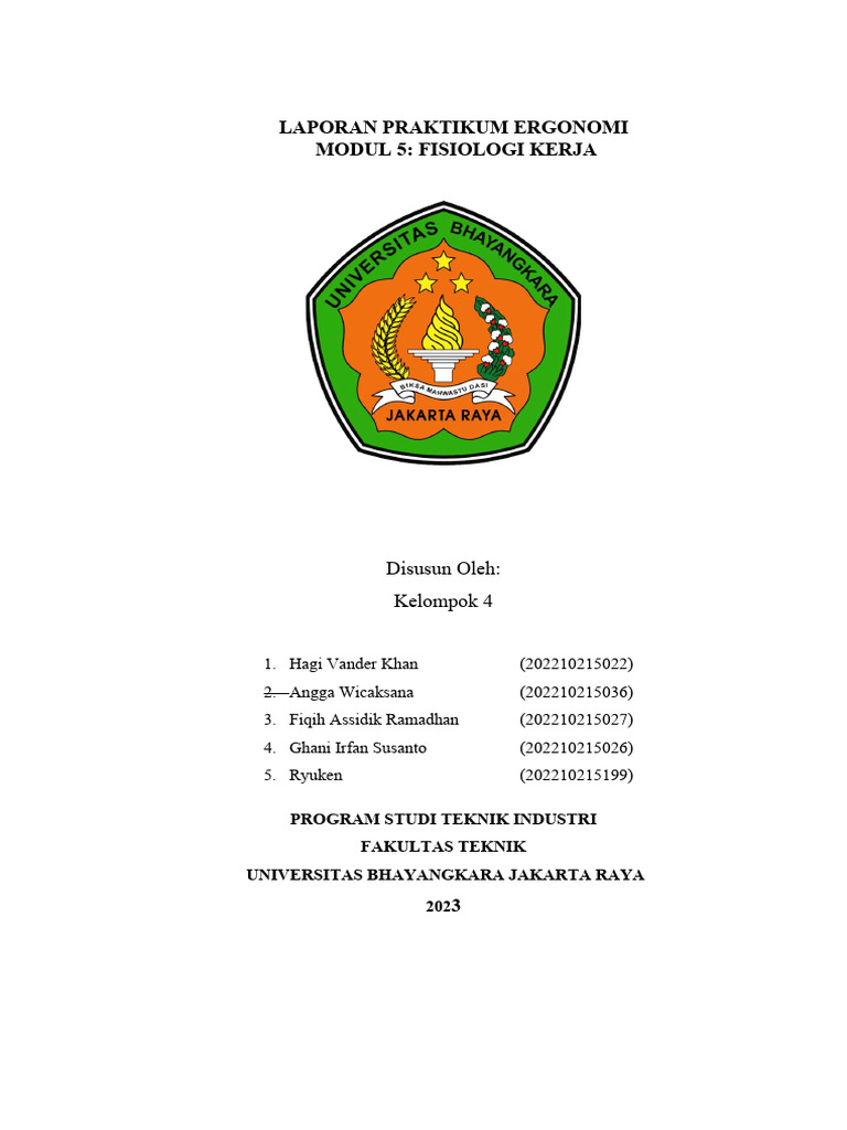 Laporan Ergonomi Fisiologi Kerja | PDF