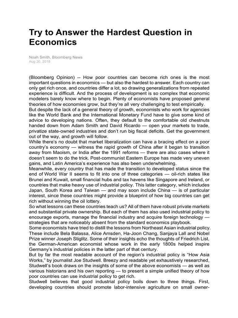 Macro Problem Set 2 Reading - Hardest Questions in Econ ...