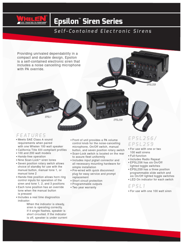 EPSILON Siren Series | Download Free PDF | Amplifier | Switch