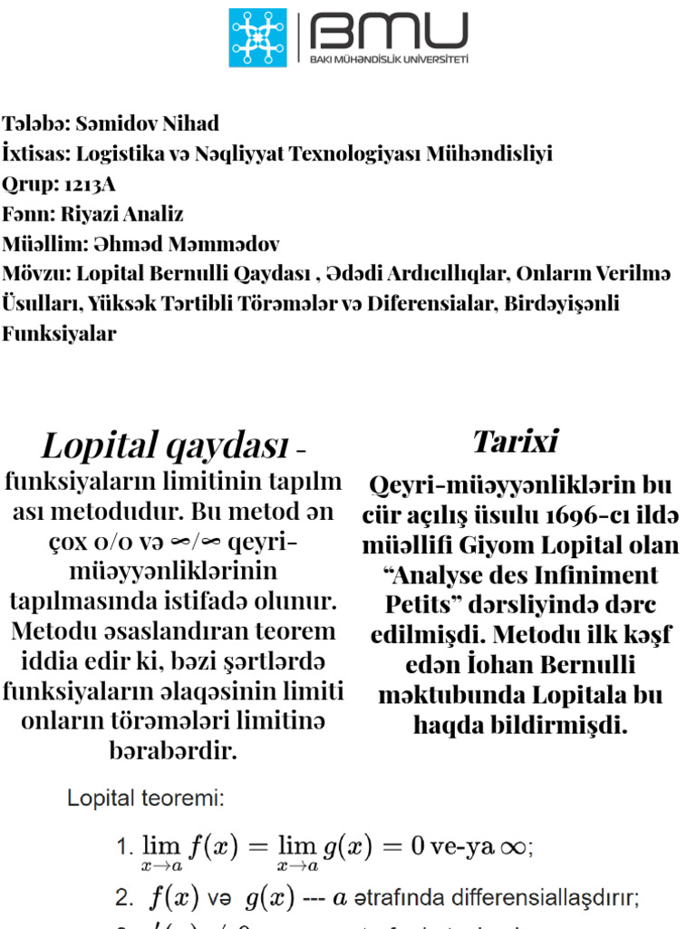 Riyazi Analiz FF | PDF