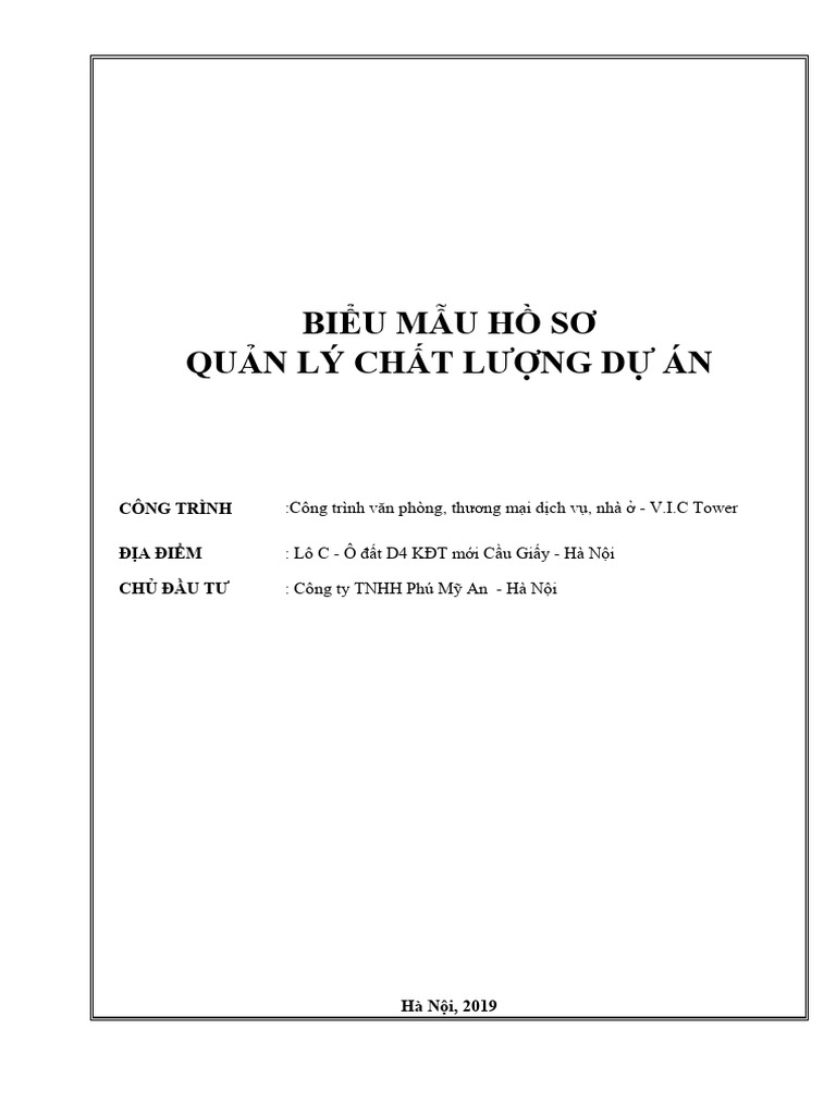 VIC - Bieu Mau Ho So Quan Ly Chat Luong | PDF