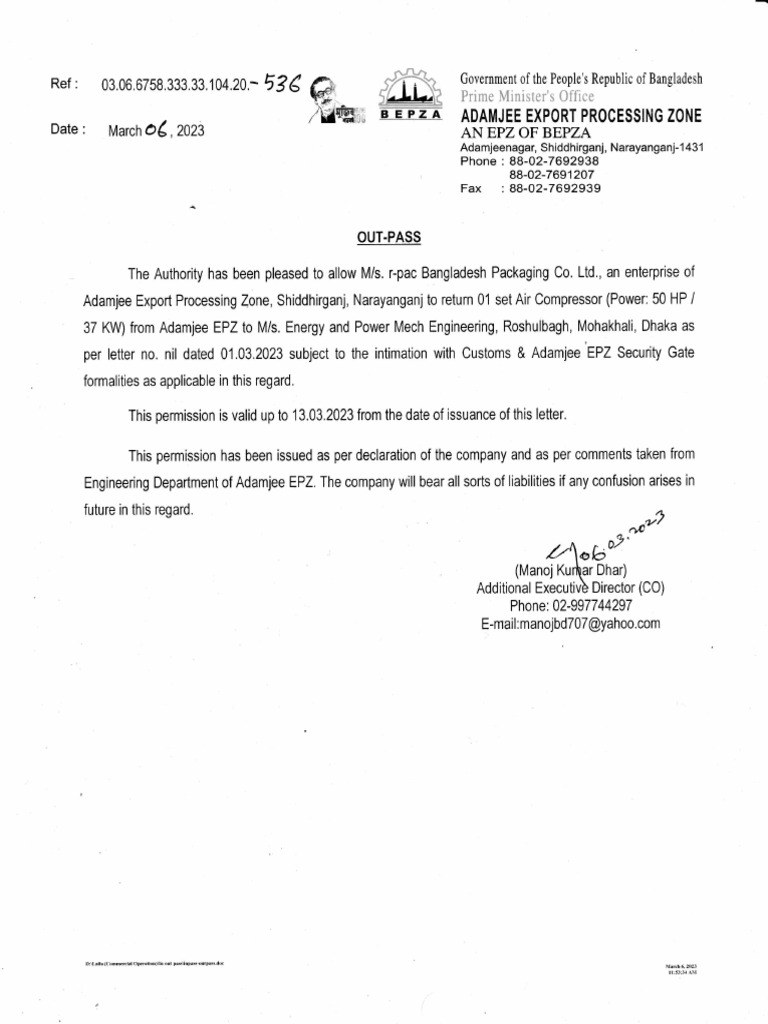 Out Pass 01 set Air Compressor (Power 50 HP ) | PDF