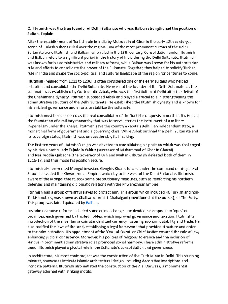 true founder of delhi sultanate | PDF