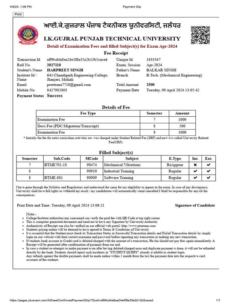 Payment Slip | PDF | Debit Card | Financial Transaction